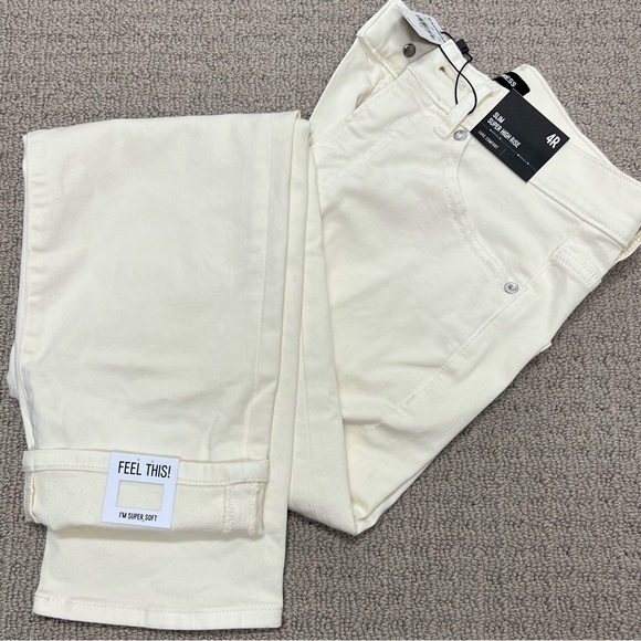 Express | Jeans | Nwt 4r Express Cream Slim Super High Rise Jeans ...